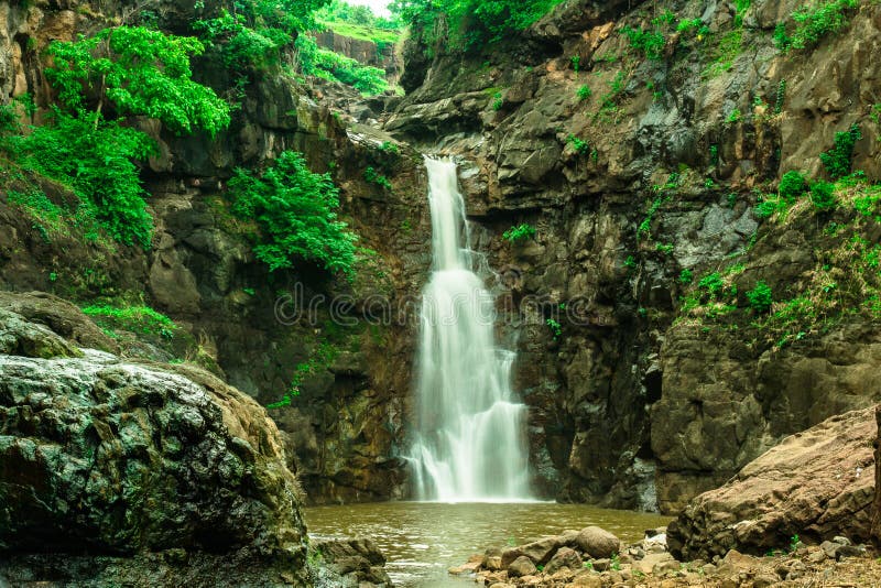 Beautiful Waterfall, Tree, Valley Stock Image - Image of falls ...