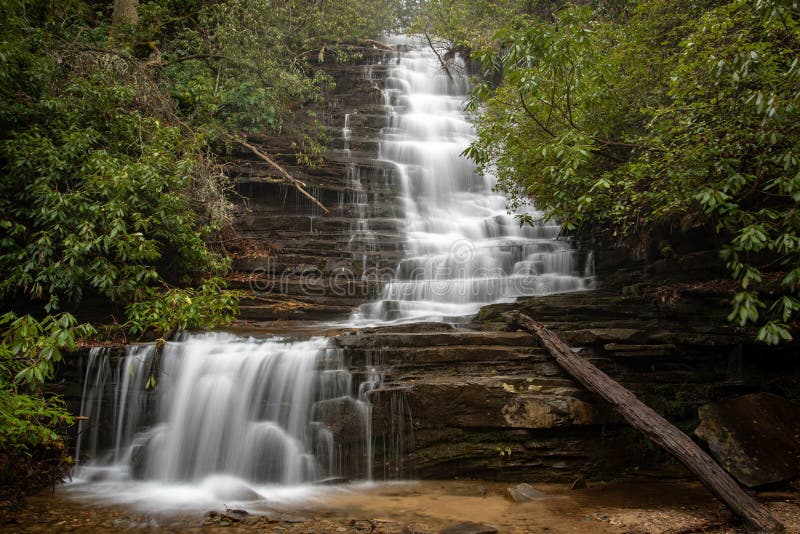 A Beautiful Waterfall in the Woods Stock Image - Image of waterfall ...