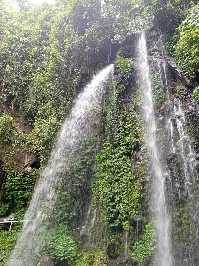 Beautiful Waterfalls and Cliffs in Cool Nature Stock Photo - Image of ...