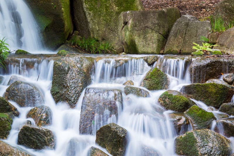 Beautiful Waterfalls in Forest. Stock Photo - Image of jumble, flow ...
