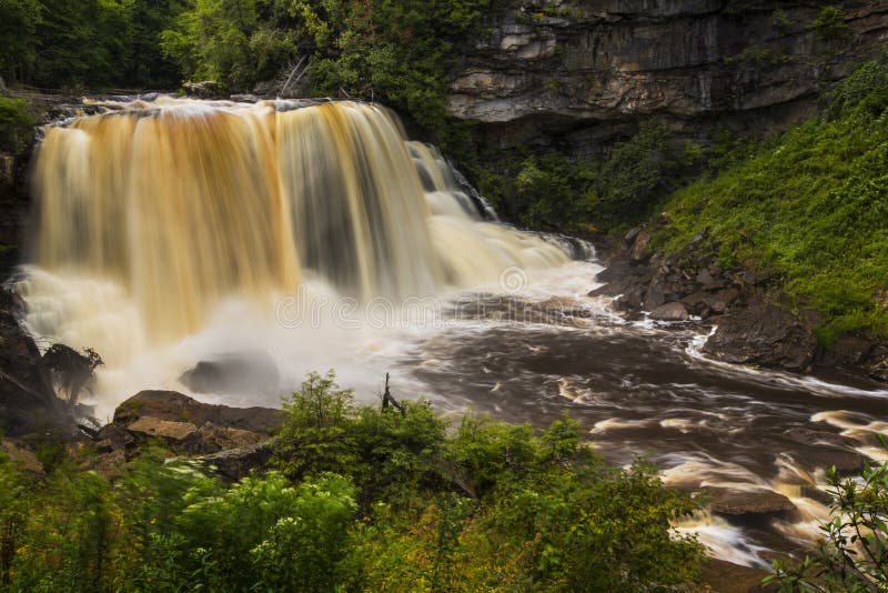 Beautiful Waterfalls in the Mountains Stock Photo - Image of flow ...