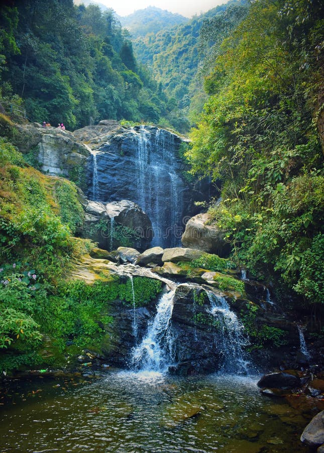 A Beautiful Waterfalls at Rock Garder, Darjeeling Stock Photo - Image ...