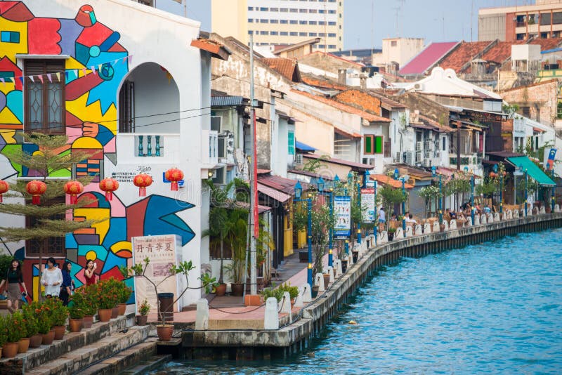 Beautiful Waterfront Community in Melaka Town Editorial Stock Photo ...