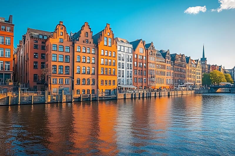 A Beautiful Waterside Scene Featuring Historic Buildings and Water ...