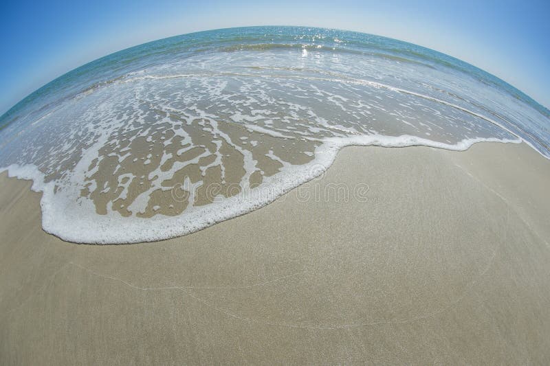 Beautiful Wave in the Curve Shape of Beach Stock Photo - Image of shape ...