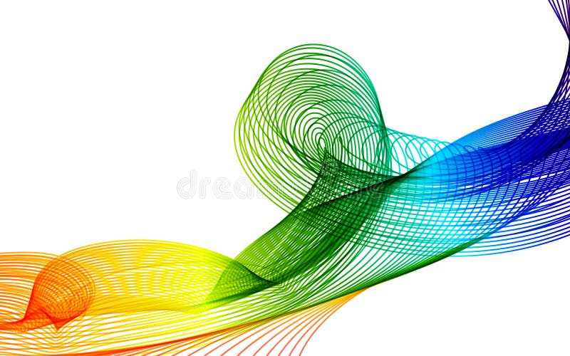 Beautiful Wave Lines of Different Colors on a White Background Stock ...
