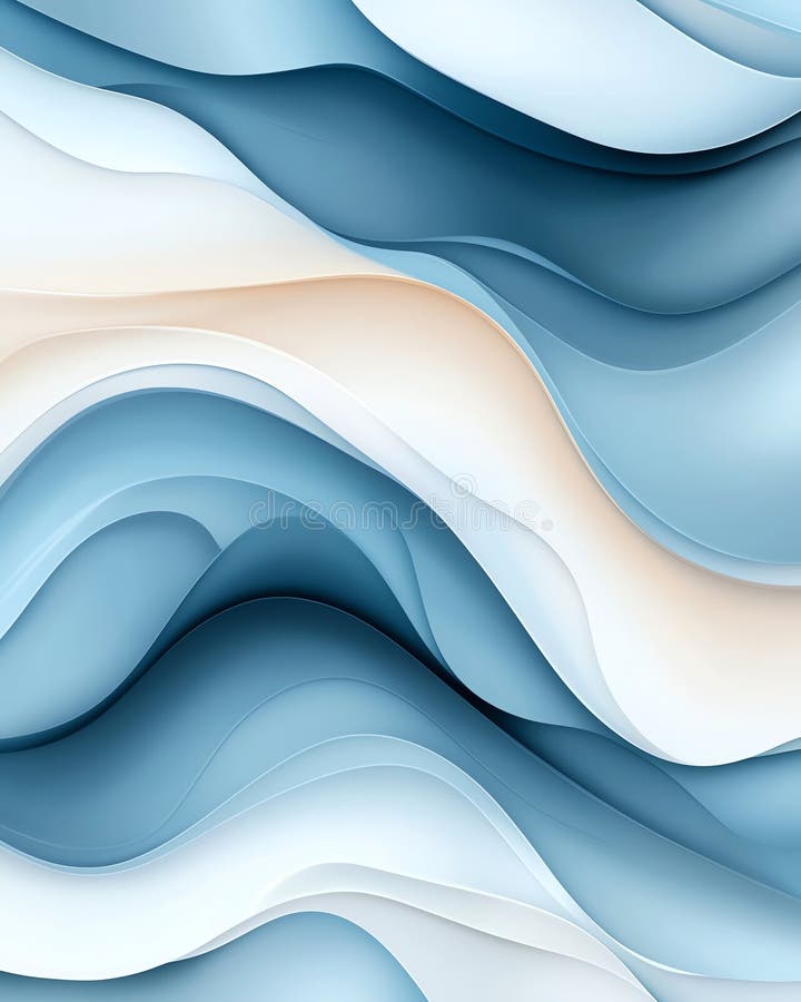 A Beautiful Wave Pattern Blending Soft Shades of Blue and White Ideal ...