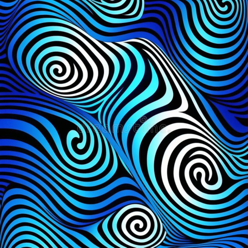 Waves Pattern with Blue and White Colors Stock Illustration ...