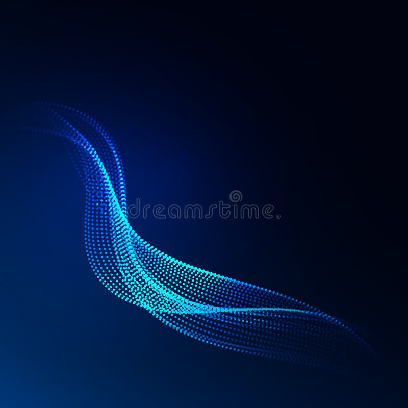 Beautiful Wave Shaped Array of Glowing Dots.Abstract Vector Design Element. Stock Vector ...