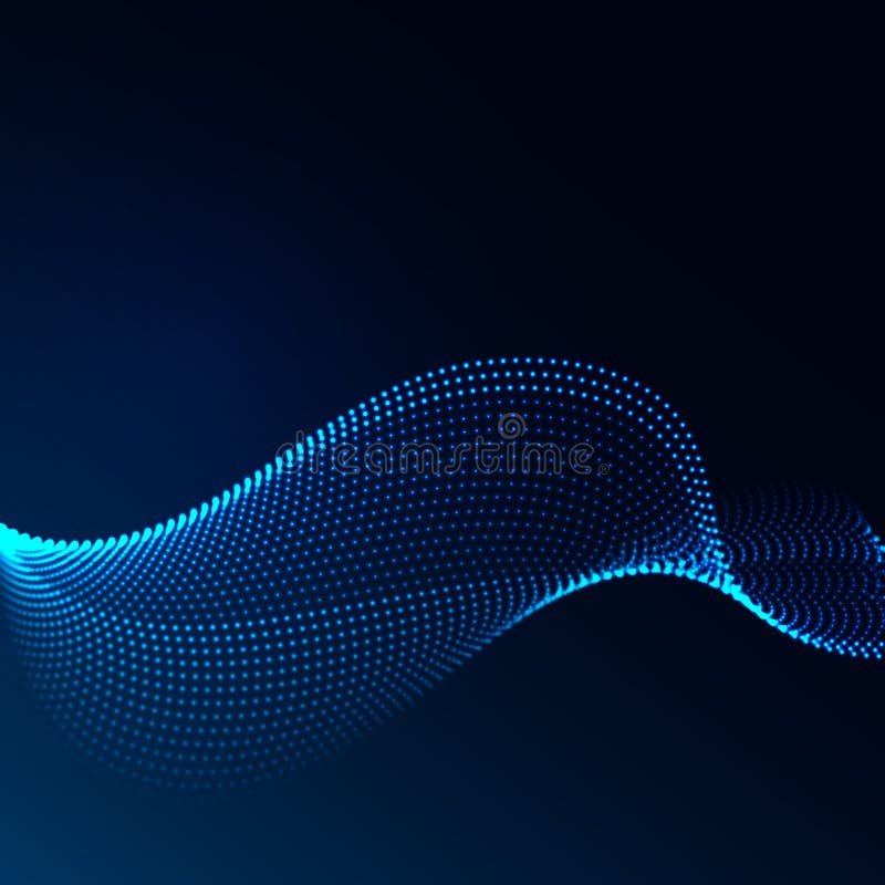 Beautiful Wave Shaped Array of Glowing Dots.Abstract Vector Design Element. Stock Vector ...