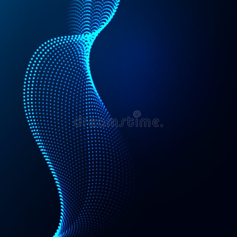 Beautiful Wave Shaped Array of Glowing Dots.Abstract Vector Design Element. Stock Vector ...