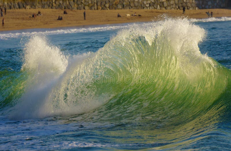 Wave splashing on beach stock image. Image of wave, beach - 175386721