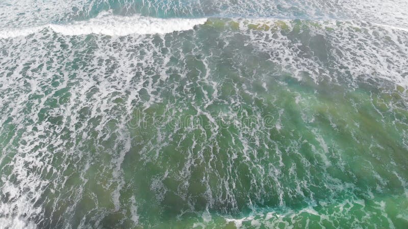 Beautiful Waves Along the Shoreline, Overhead Aerial View from Drone ...