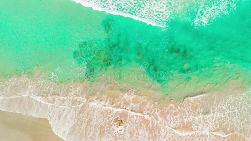 Beautiful Waves Along the Shoreline, Overhead Aerial View from Drone ...
