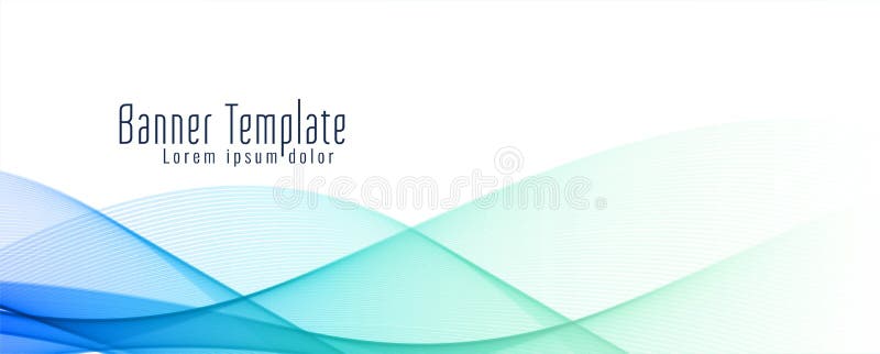 Beautiful Wavy Banner Design Template Stock Vector - Illustration of ...