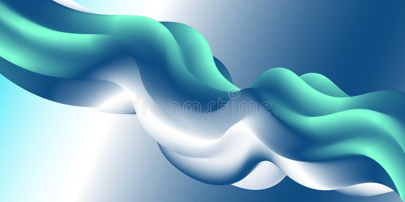 The Beautiful Wavy Surface. Vector 3d Illustration. Abstract Background ...