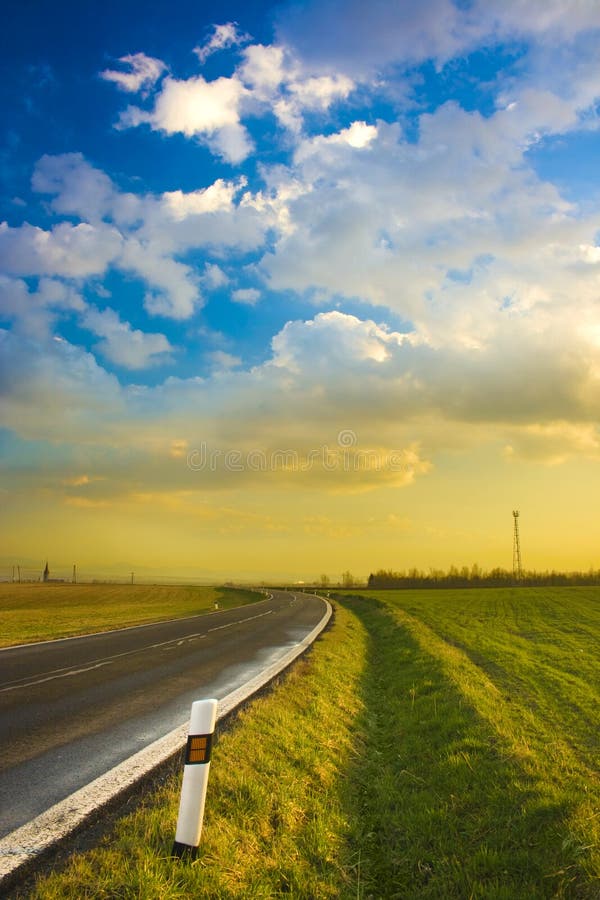Beautiful Way through Landscape Stock Image - Image of route ...