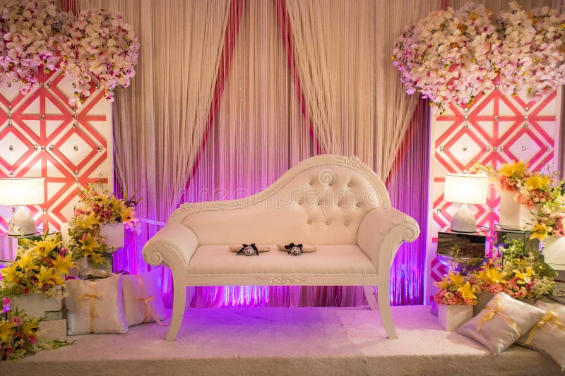 Wedding Dais or Altar on a Stage, Simple and Elegant with White Stock ...
