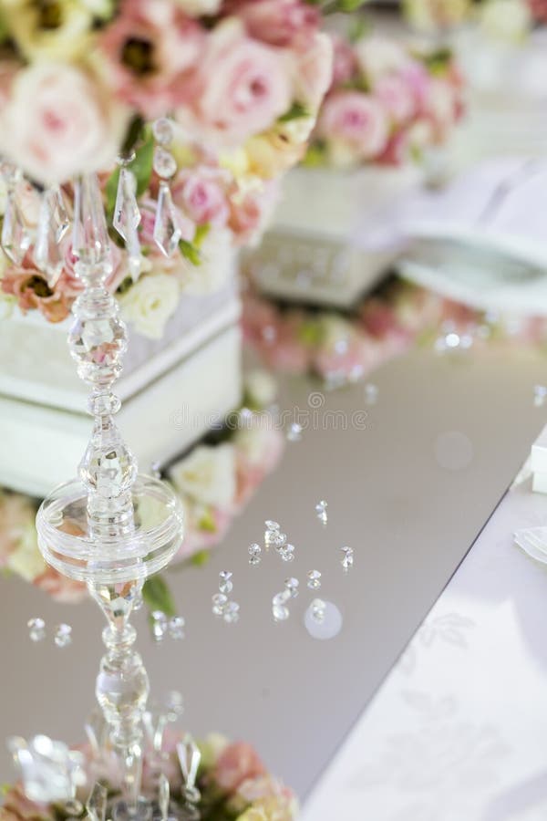 Beautiful Wedding Arrangement with Crystals Stock Image - Image of ...