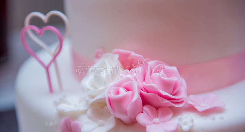 Beautiful Wedding Cake, Close Up of Cake and Blur Background. Stock ...