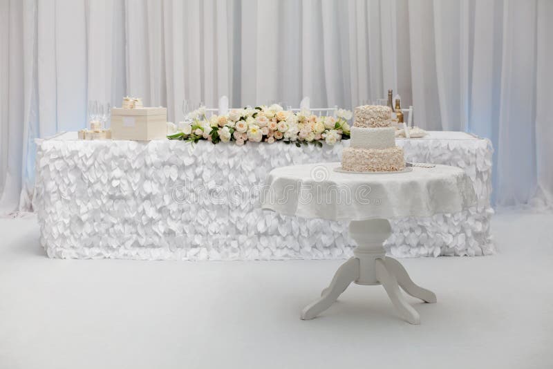 Beautiful Wedding Cake on the Table Stock Photo - Image of cakes ...