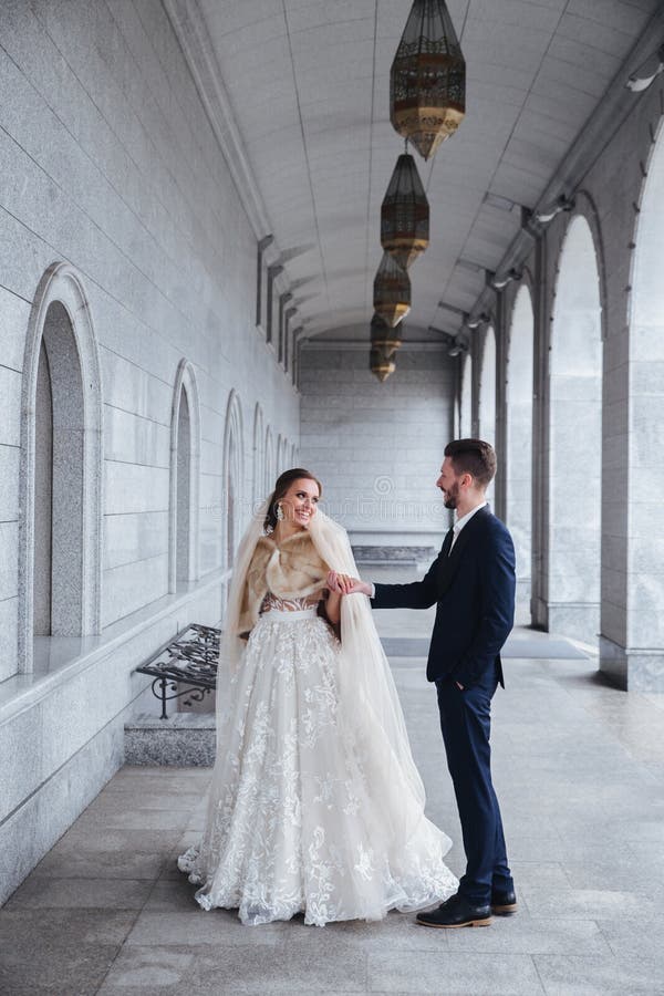 Beautiful Wedding Couple Dancing Outdoor. First Wedding Dance Stock ...