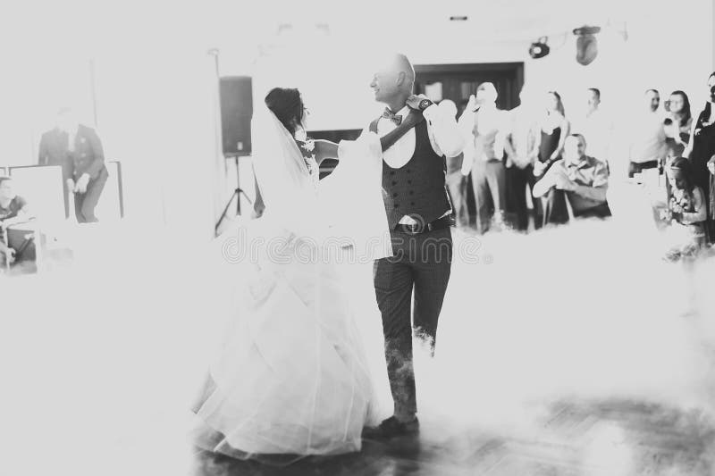 Beautiful Wedding Couple Just Married and Dancing Their First Dance ...