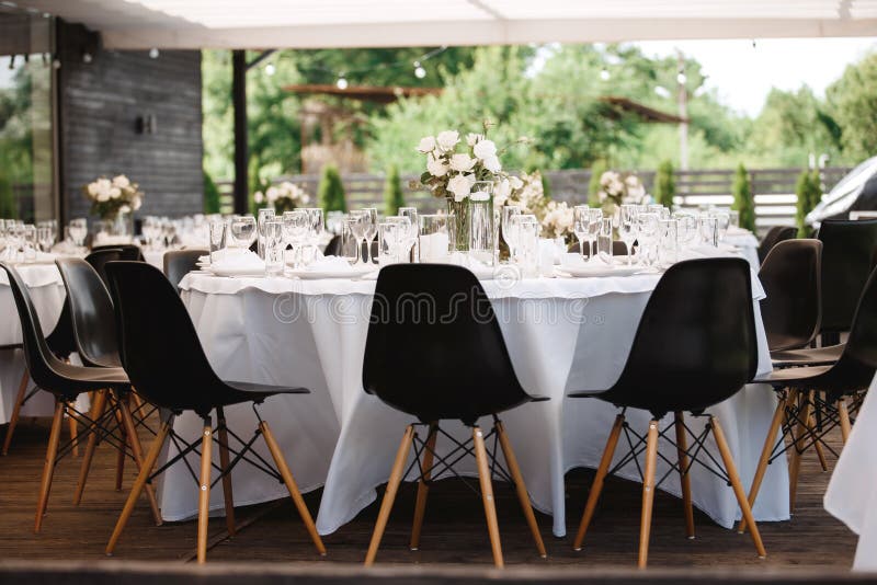 Beautiful Wedding Decoration Set Up with Flowers. Stock Image - Image ...