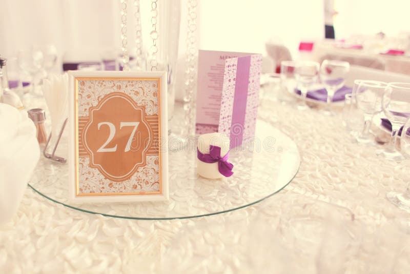 Beautiful Wedding Decoration Table Number Stock Image - Image of party ...