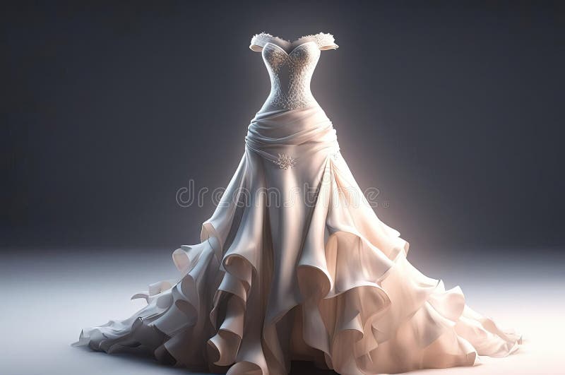 Beautiful Wedding Dress on a Mannequin in the Studio Stock Photo ...