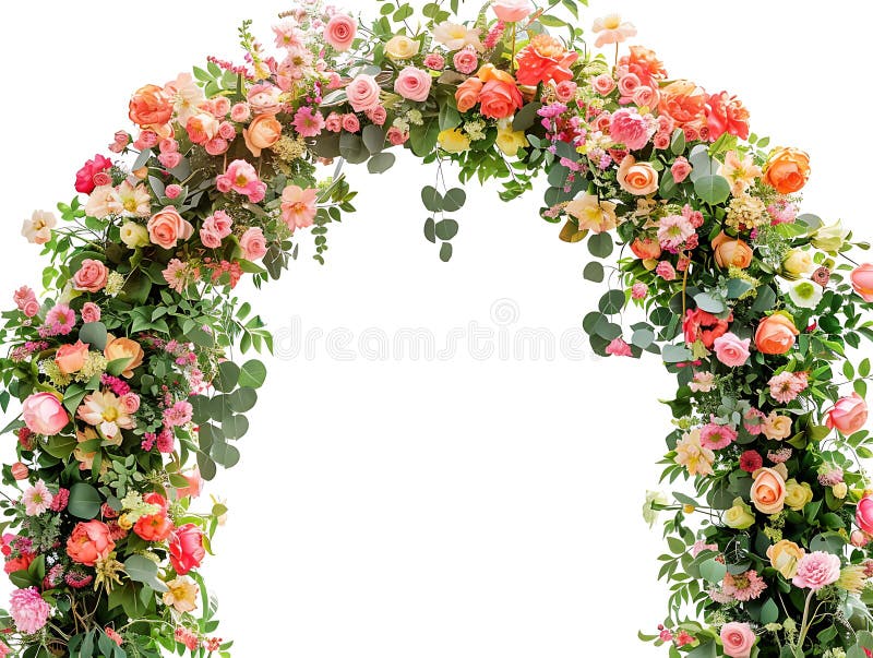 Beautiful Wedding Flower Arch Isolated on a White Background Stock ...
