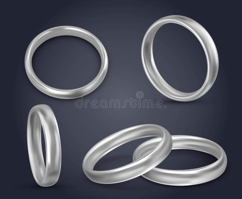 Beautiful Wedding Rings Realistic Setset Vector Design Illustration ...