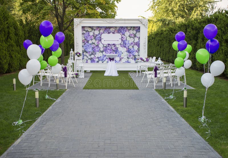 Beautiful wedding set up stock photo. Image of blue, ocean - 86698140