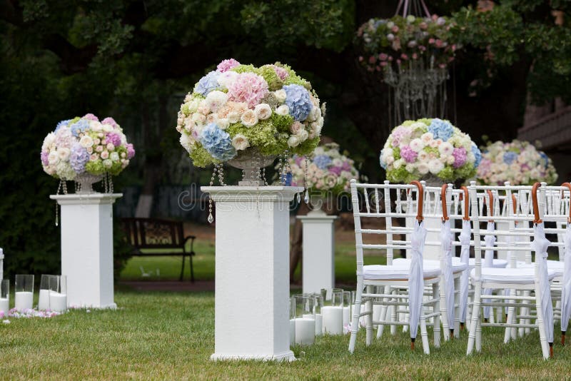 Beautiful Wedding Set Up. Wedding Ceremony Outdoor. Stock Photo - Image ...