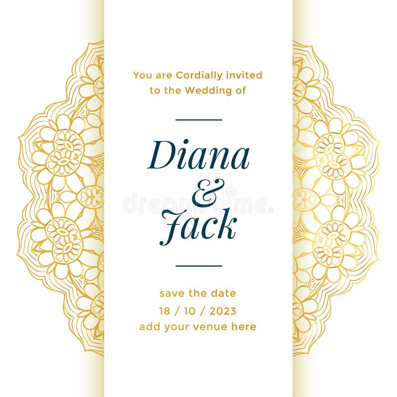 Beautiful Wedding Template Design for Royal Marriage Stock Vector ...