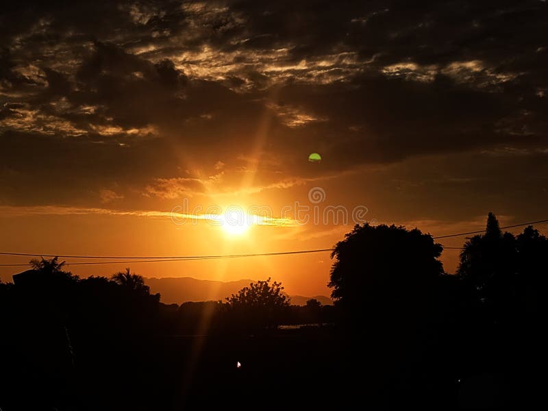 Beautiful West Side Sunset Background Stock Image - Image of sunset ...