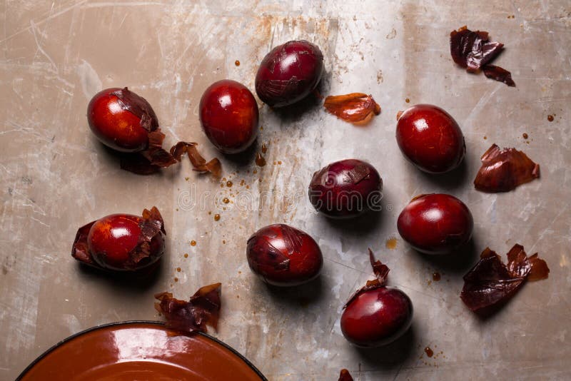 Beautiful Wet Painted Easter Eggs Stock Photo - Image of background ...