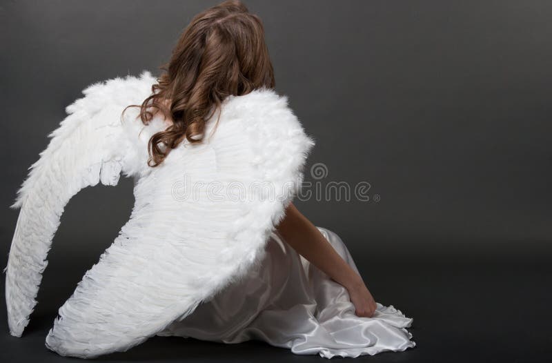 Beautiful white angel stock image. Image of pensive, beauty - 20052683