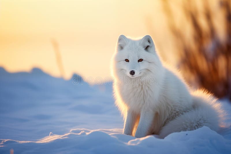 Beautiful white arctic fox stock illustration. Illustration of wolf ...