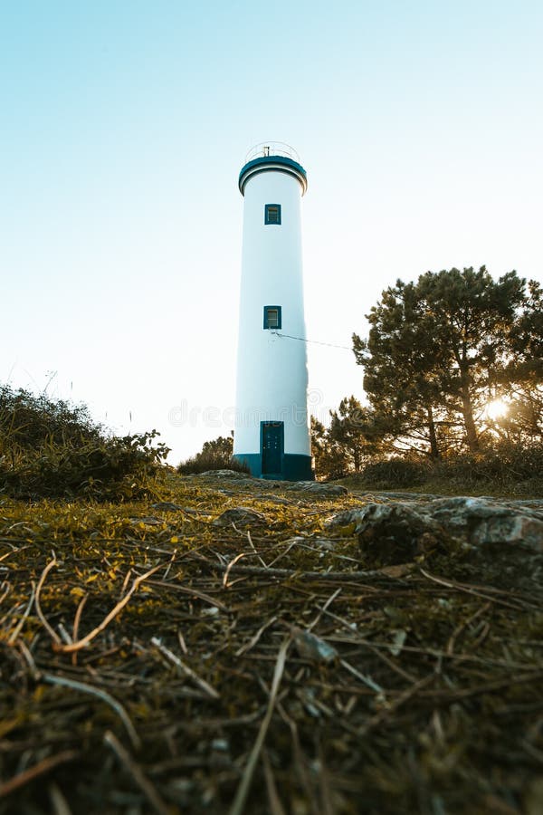 Blue Sky with an Old Lighthouse. Stock Photo - Image of tower ...