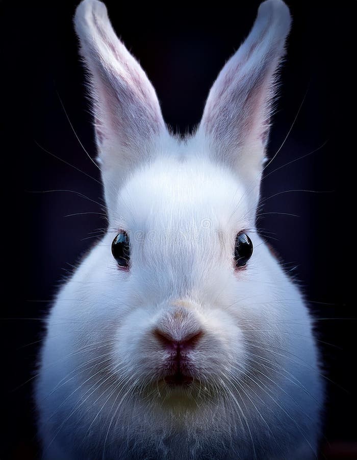 Beautiful White Bunny, Detail of the Face, AI Generated Stock ...