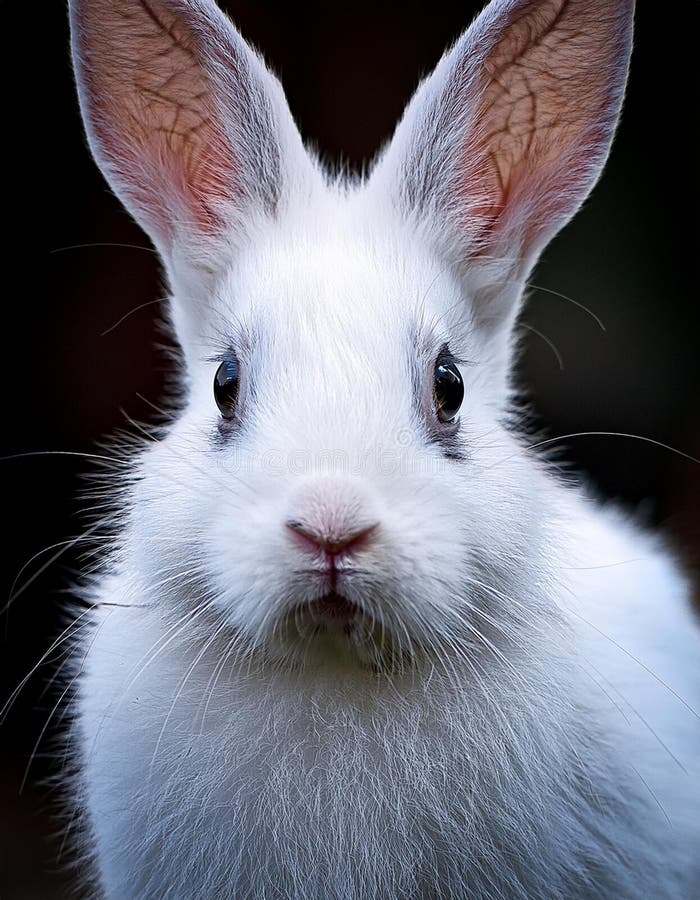 Beautiful White Bunny, Detail of the Face, AI Generated Stock ...