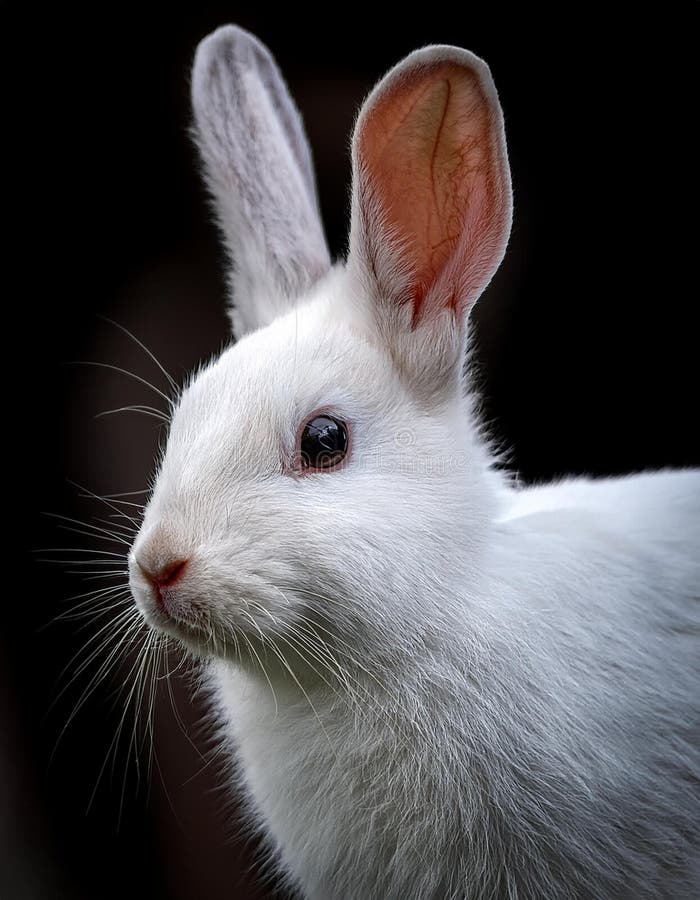 Beautiful White Bunny, Detail of the Face, AI Generated Stock ...