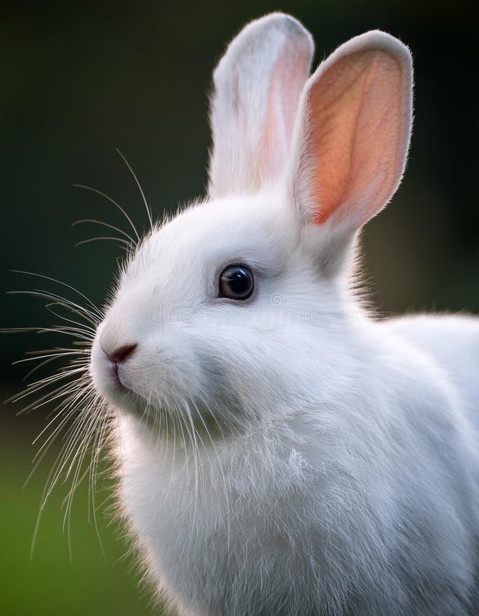 Beautiful White Bunny, Detail of the Face, AI Generated Stock ...