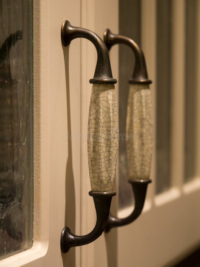 Beautiful White Cabinet Door with Handle - with Texture of Cracked ...