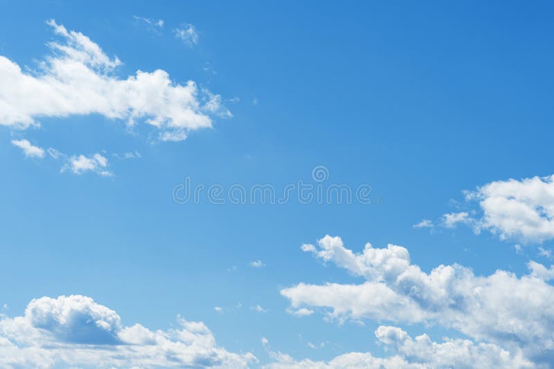 Beautiful White Clouds with Blue Sky. Horizontal Shot Stock Photo ...