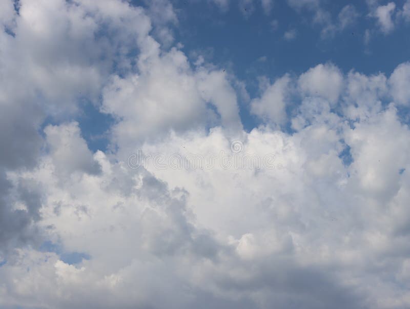 Beautiful White Clouds Blue Sky Rain Shadow Stock Photo - Image of ...