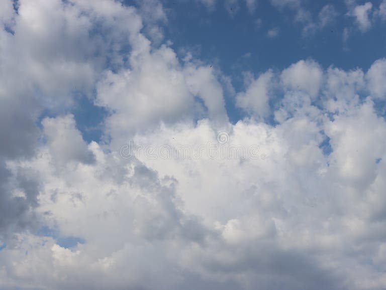 Beautiful White Clouds Blue Sky Rain Shadow Stock Photo - Image of ...