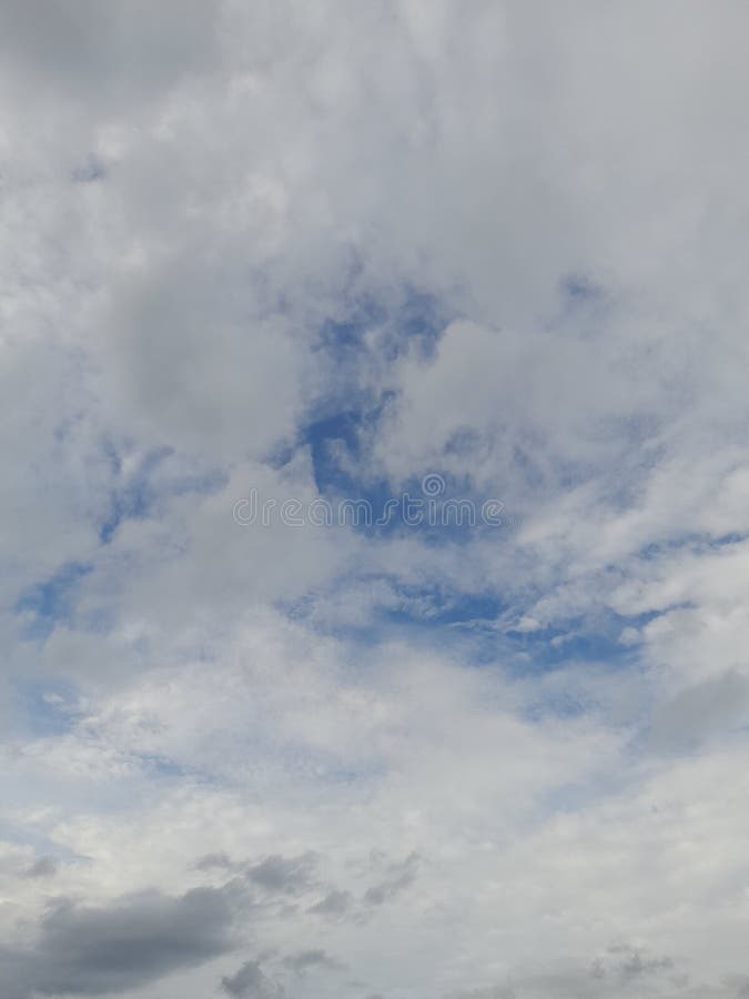 Beautiful White Clouds on Deep Blue Sky Background. Large Bright Soft ...