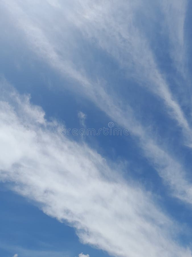 Beautiful White Clouds on Deep Blue Sky Background. Large Bright Soft ...